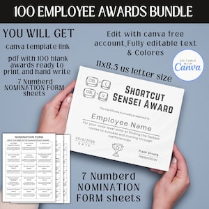 Funny Editable Employee Awards Certificates, Canva Template, Employee ...