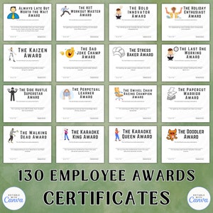 130 Funny Editable Employee Awards Certificates, Employee Appreciation ...