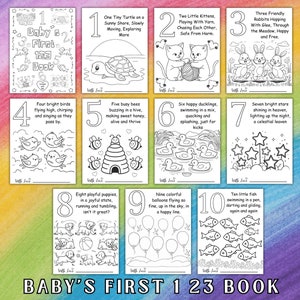Baby's First 123 Book, Baby's First Numbers Book,canva Template ...