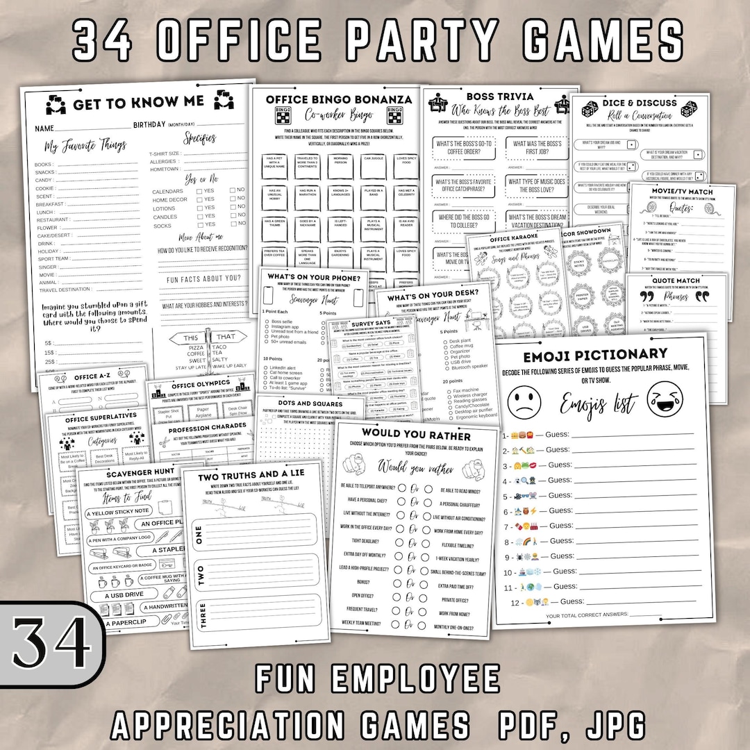 Funny Employee Games, Office Party Games, Ice Breakers, Team Meetings ...