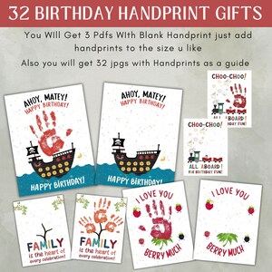 32 Unique Handprint Birthday Templates, Birthday Handprint Gift, DIY ...