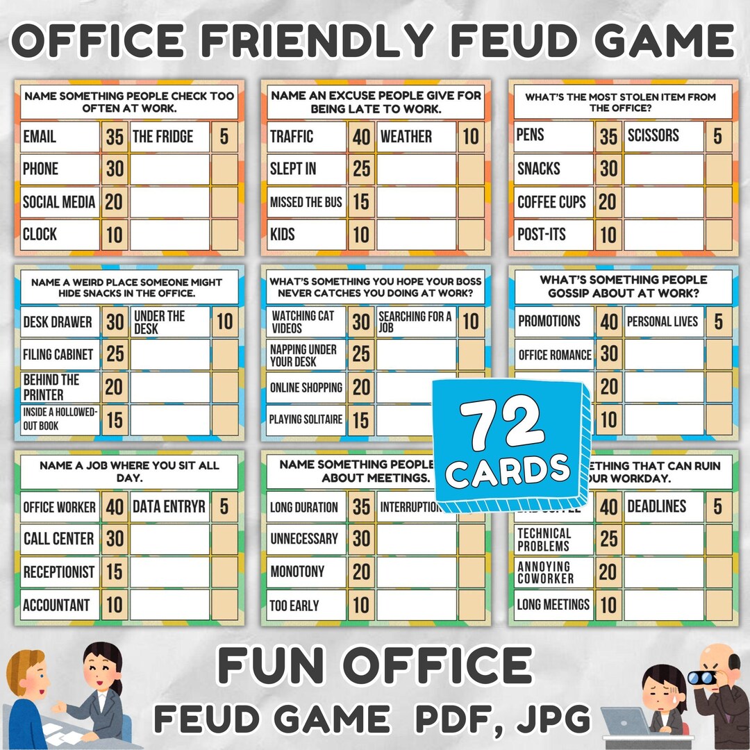 Office Friendly Feud, Office Party Games, Feud Trivia Quiz, Work Party ...