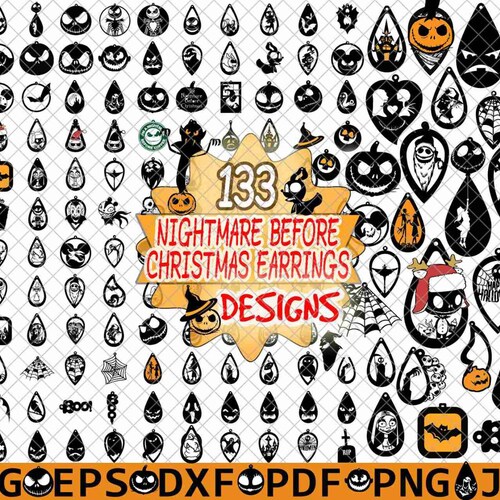42 Halloween Earrings SVG Halloween Earrings Template Bundle | Etsy