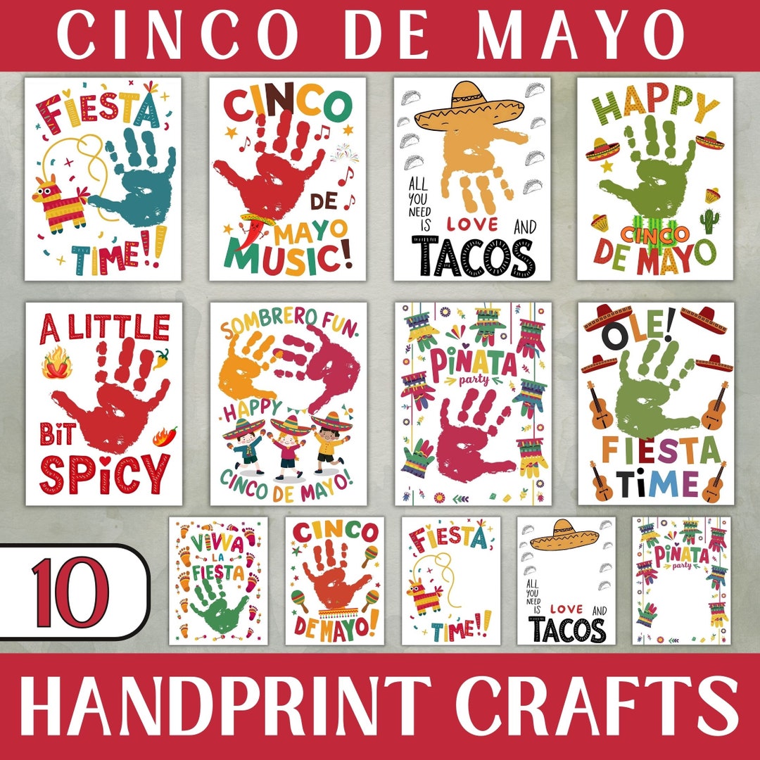 10 Cinco De Mayo Handprint Templates, Cinco De Mayo Gift, DIY Printable ...