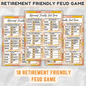 Retirement Friendly Feud Game, Fun Retirement Activity, Office Party ...