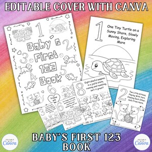 Baby's First 123 Book, Baby's First Numbers Book,canva Template ...