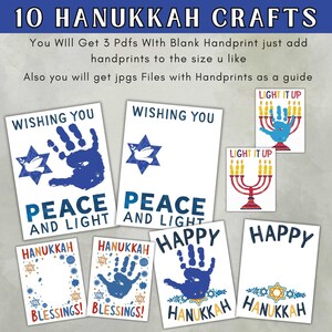 10 Hanukkah Handprint Templates, Hanukkah Gift, DIY Printable Craft for ...