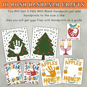 10 Rosh Hashanah Handprint Templates, Rosh Hashanah Gift, DIY Printable ...
