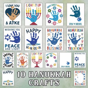 10 Hanukkah Handprint Templates, Hanukkah Gift, DIY Printable Craft for ...