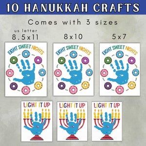 10 Hanukkah Handprint Templates, Hanukkah Gift, DIY Printable Craft for ...