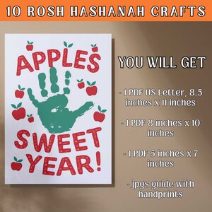 10 Rosh Hashanah Handprint Templates, Rosh Hashanah Gift, DIY Printable ...