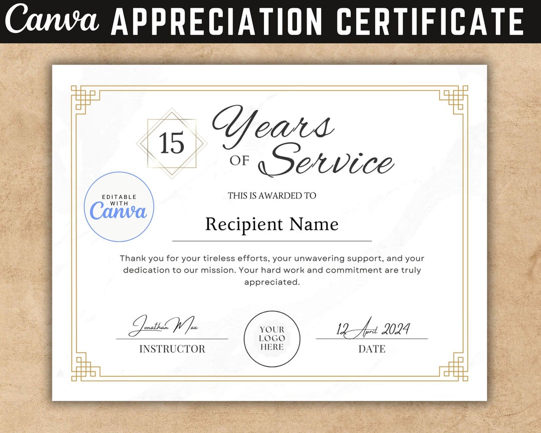 Editable Certificate of Appreciation, Canva Template, Appreciation ...