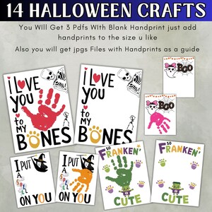 14 Halloween Handprint Templates, Halloween Gift, DIY Printable Craft for Babies, DIY Baby ...