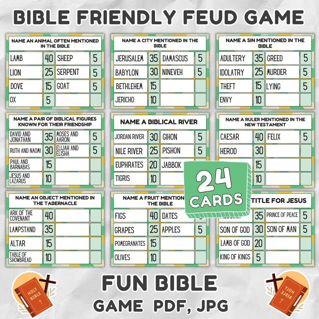 Bible Feud Game, Bible Trivia Game, Church Games, Bible Family Feud ...