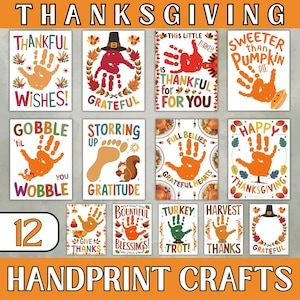 12 Thanksgiving Handprint Templates, Thanksgiving Gift, DIY Printable ...