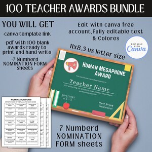 Funny Editable Teacher Awards Certificates, Canva Template, Printable ...