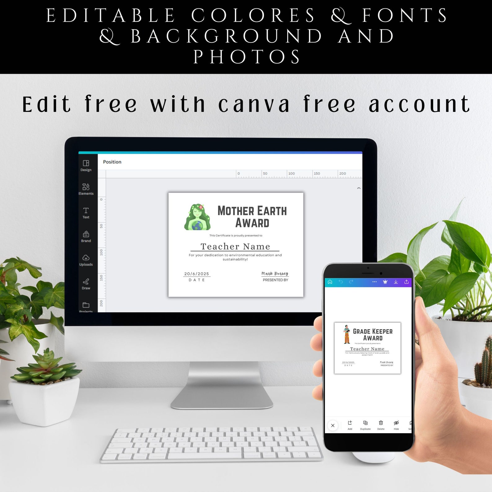 130 Funny Editable Teacher Awards Certificates, Canva Template, Funny ...