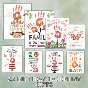 32 Unique Handprint Birthday Templates, Birthday Handprint Gift, DIY ...