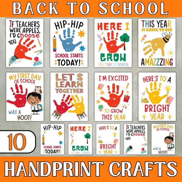 Back to School Handprint Craft - Etsy
