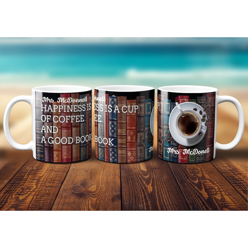 Literary Coffee Mug, Personalized Book Lover Mug, Teacher Appreciation ...