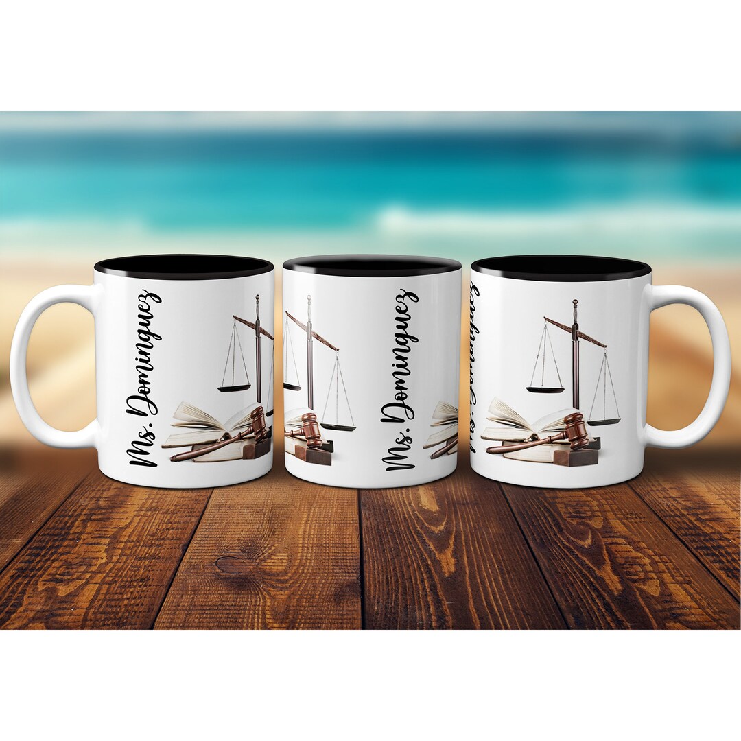 Personalized Lawyer Mug, Attorney Coffee Cup, Custom Law Student Mug ...