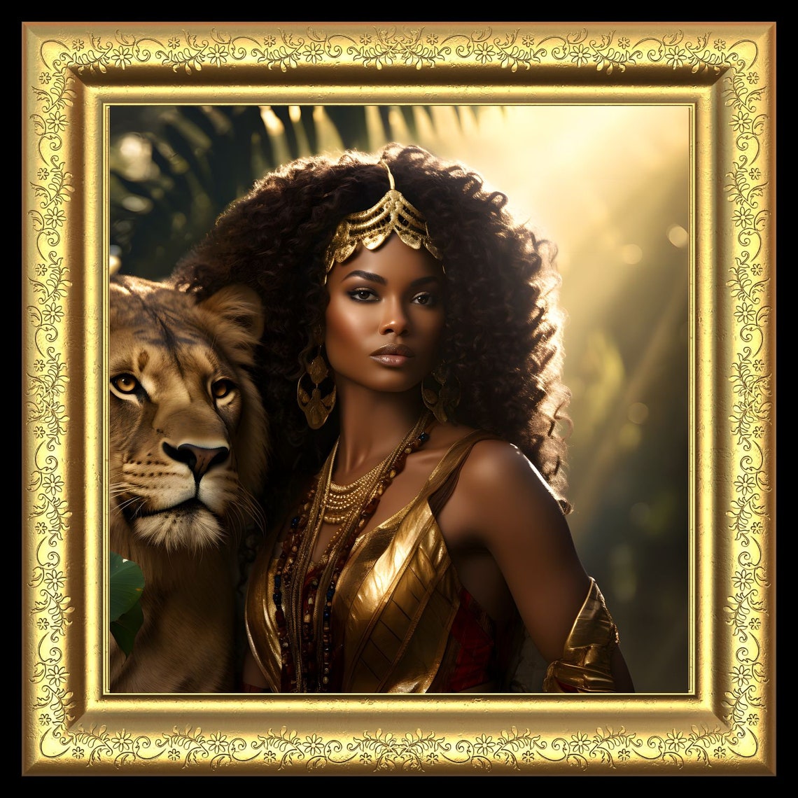 The Lion Queen Digital Art Printable Wall Art Digital Artwork Digital ...