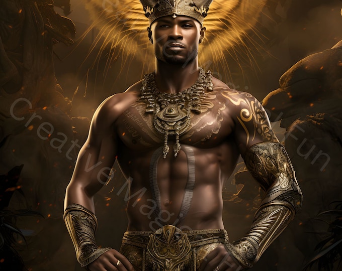 The Warrior King Digital Art Printable Wall Art Digital Artwork Digital ...
