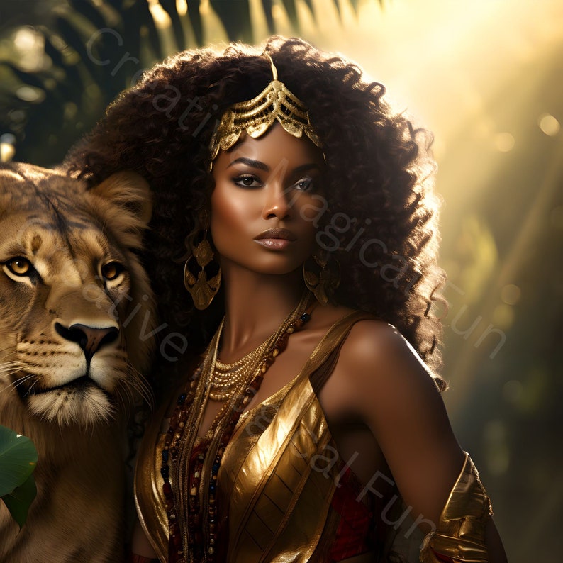 The Lion Queen Digital Art Printable Wall Art Digital Artwork Digital ...