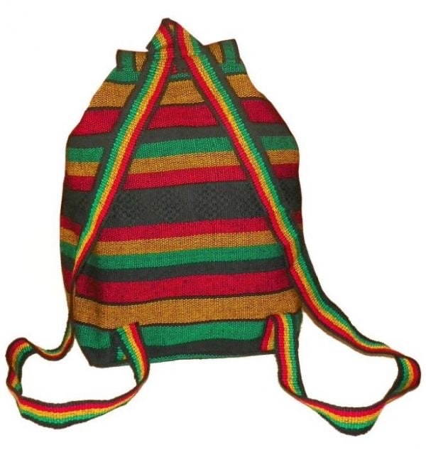 NO BAD DAYS ® Baja Backpack Mexican Bag Hand Made Book Bag Rasta Red ...