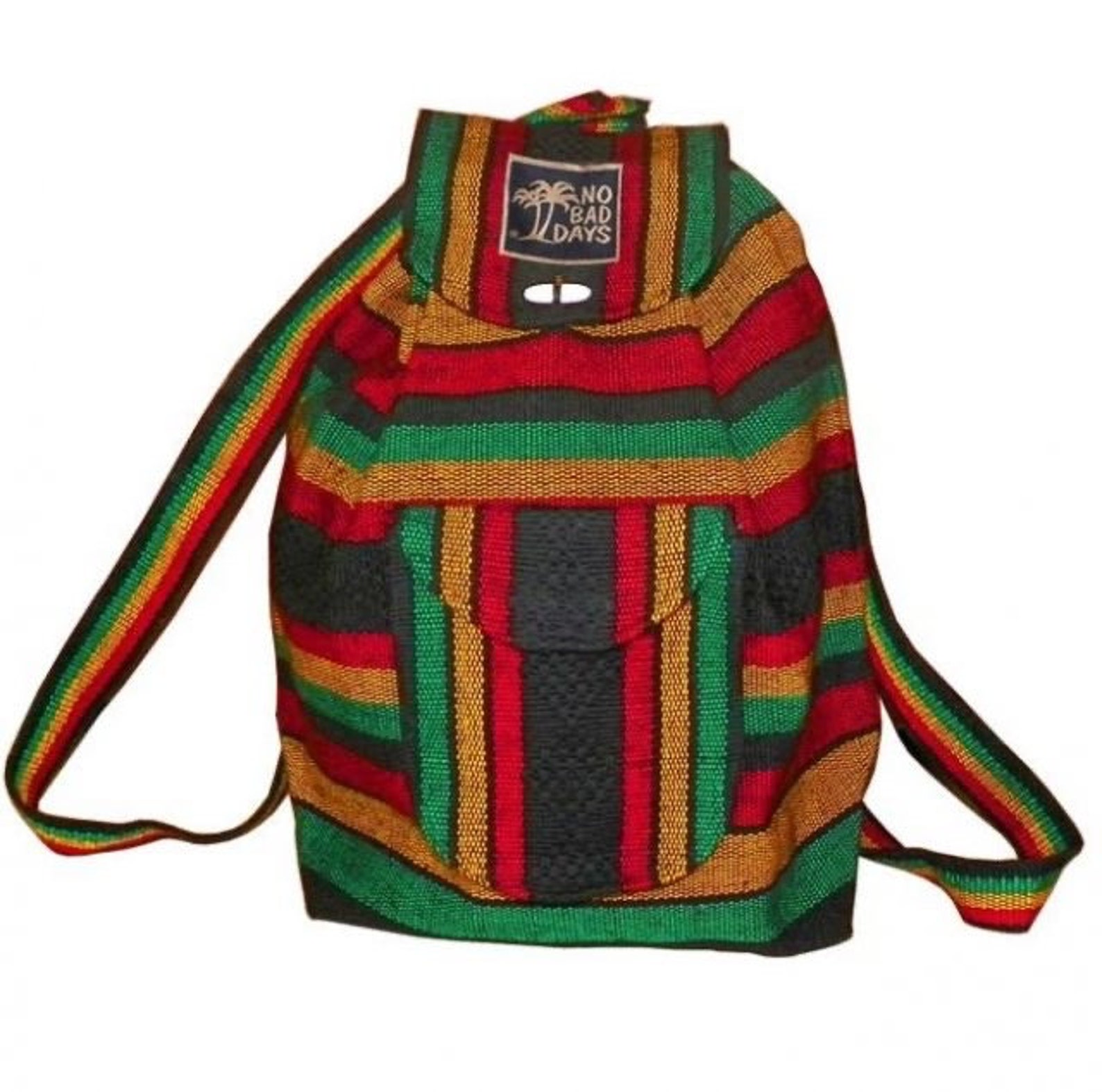 NO BAD DAYS ® Baja Backpack Mexican Bag Hand Made Book Bag Rasta Red ...