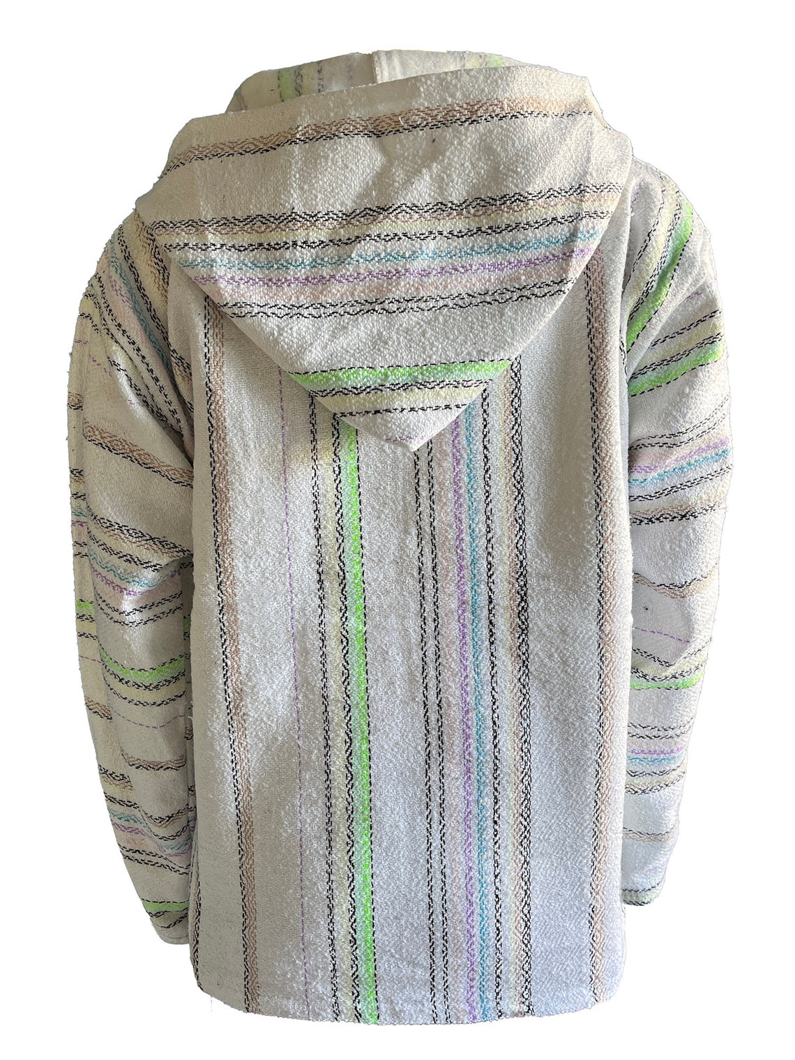 No Bad Days Baja Hoodie Mexican Poncho - White Pastel Mint Diamond - Etsy
