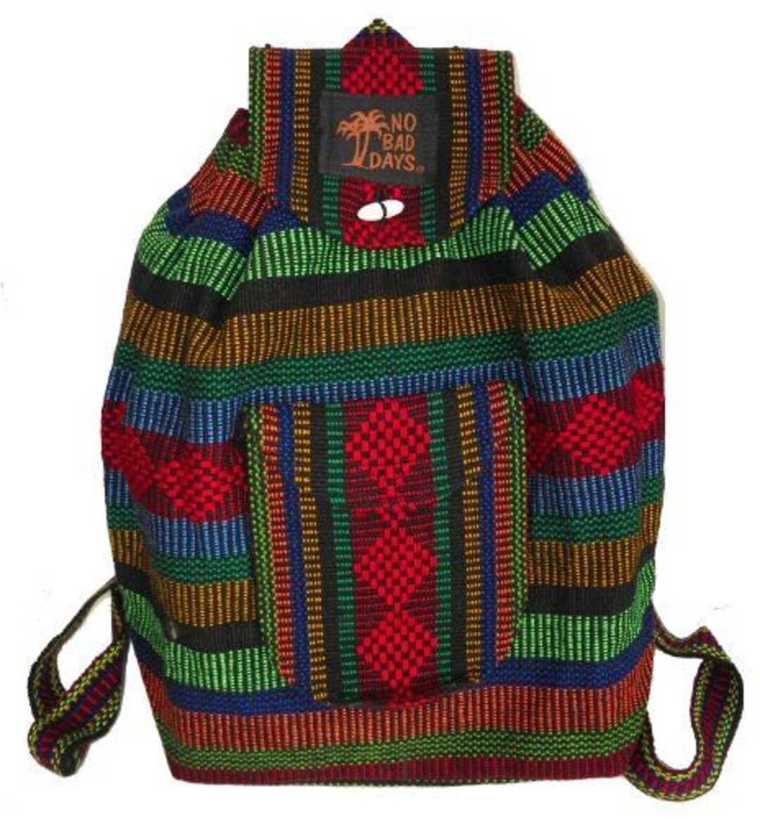 NO BAD DAYS ® Baja Backpack Mexican Bag Hand Made Book Bag Multicolor ...