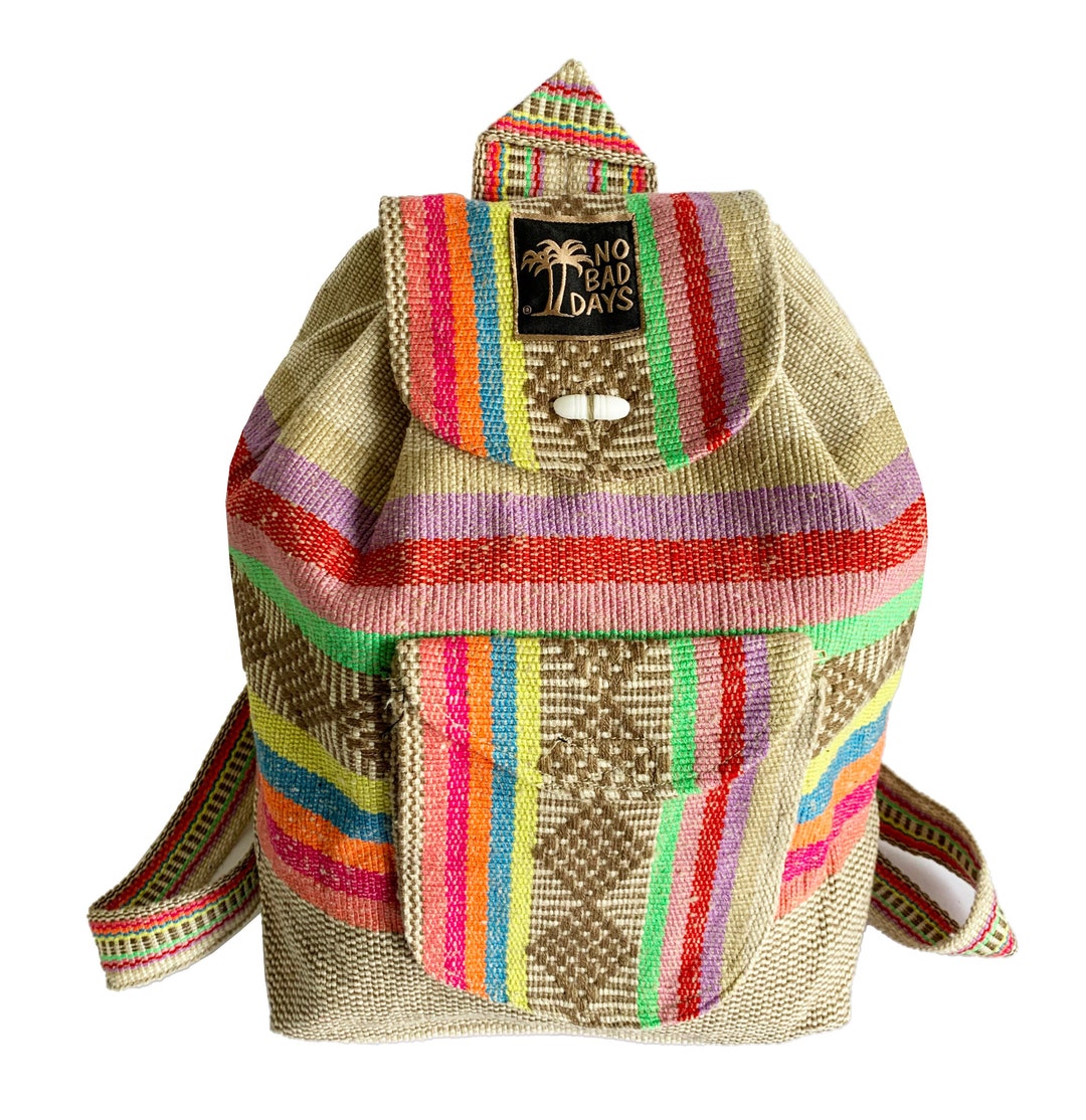 NO BAD DAYS ® Baja Backpack Mexican Bag Hand Made Book Bag Oat - Etsy