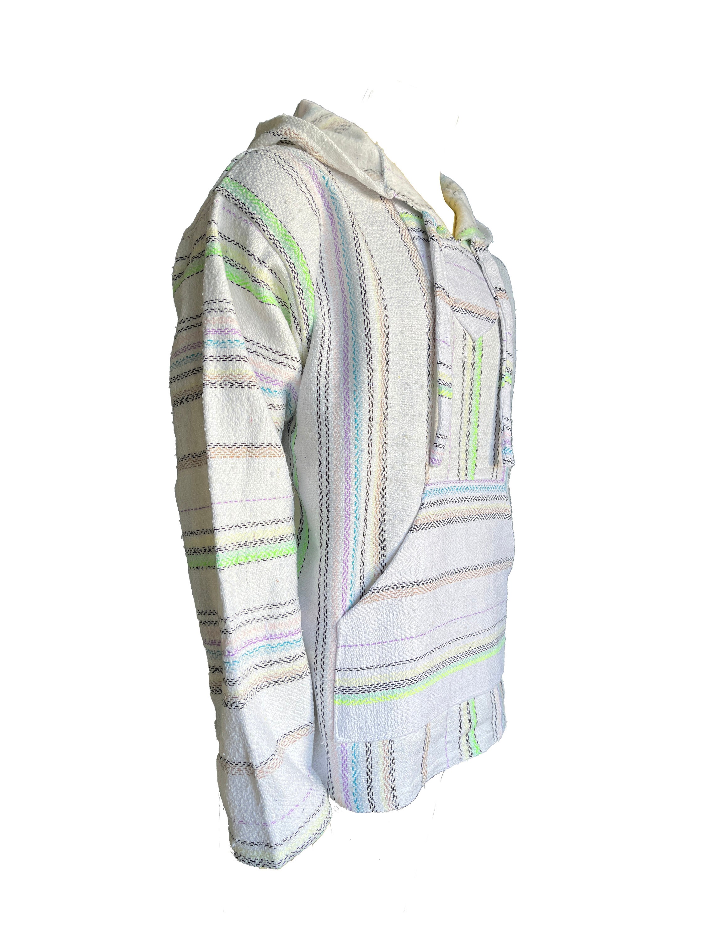 No Bad Days Baja Hoodie Mexican Poncho - White Pastel Mint Diamond - Etsy