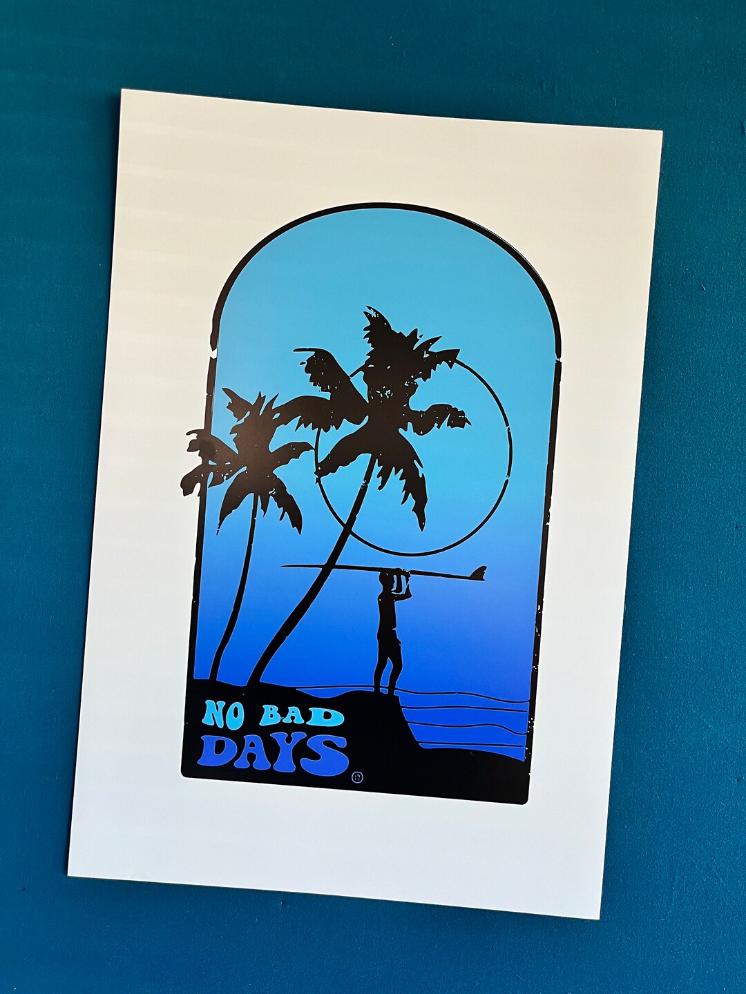 NO BAD DAYS ® Dusk Poster Retro Art Tropical Print Vintage Surf Wall ...