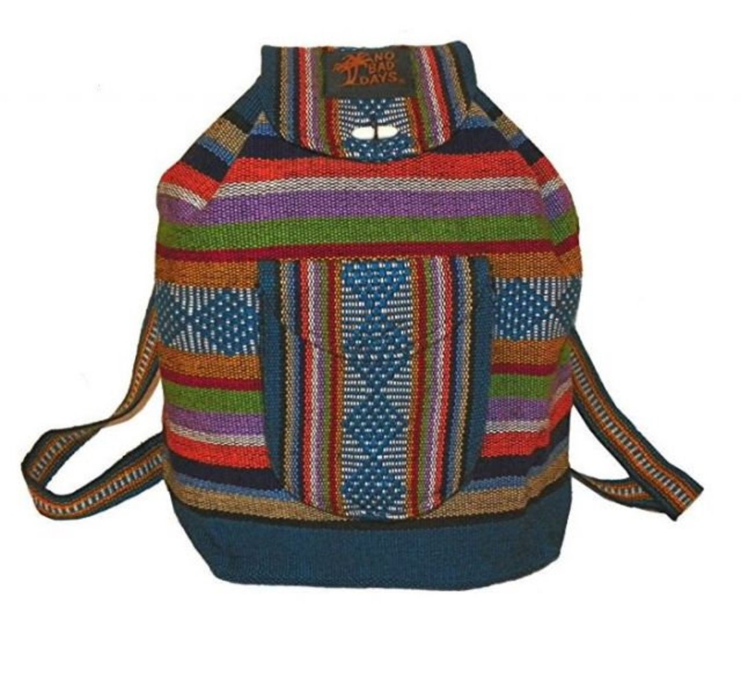 NO BAD DAYS ® Baja Backpack Mexican Bag Hand Made Book Bag Multicolor ...