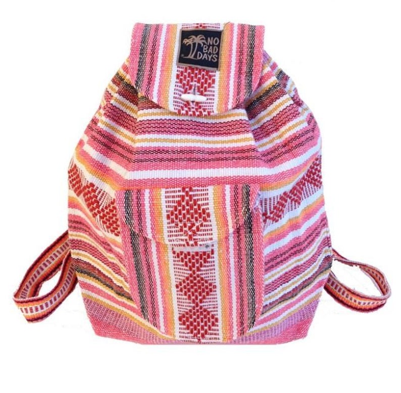 NO BAD DAYS ® Baja Backpack Mexican Bag Hand Made Book Bag Salmon Pink ...