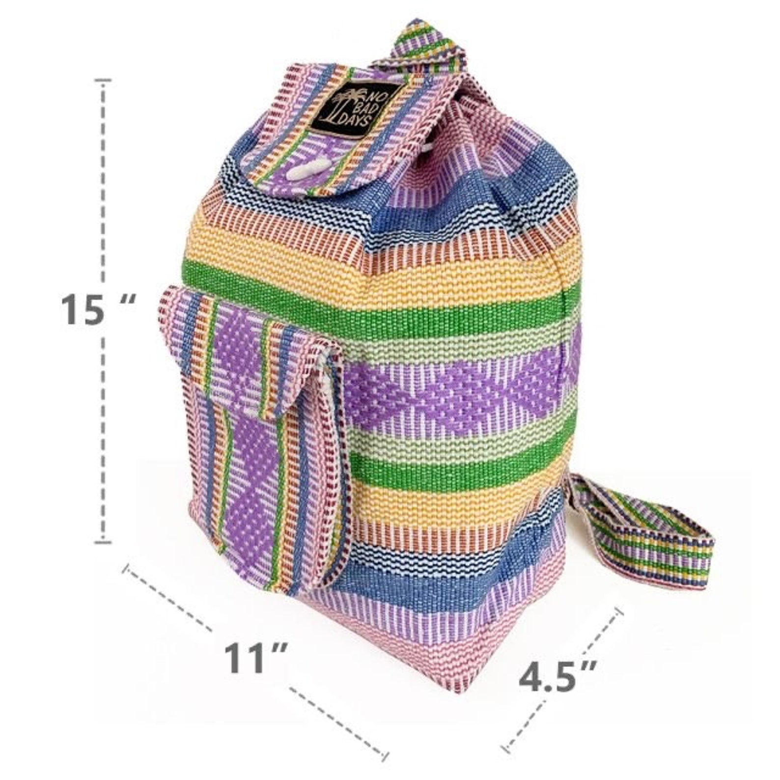 NO BAD DAYS ® Baja Backpack Mexican Bag Hand Made Book Bag Rasta Red ...