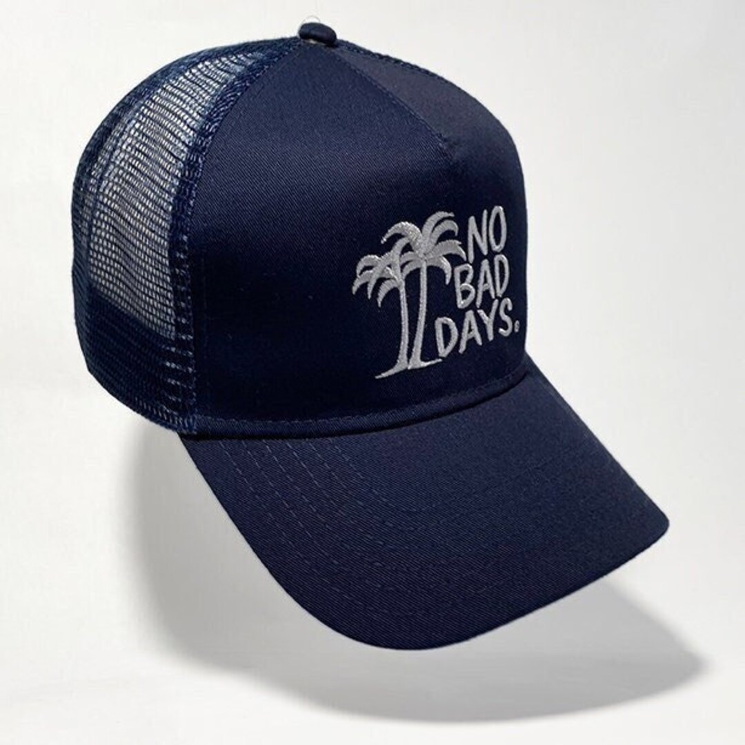 NO BAD DAYS ® Navy Trucker Hat Cotton Twill Cap Mesh - Etsy