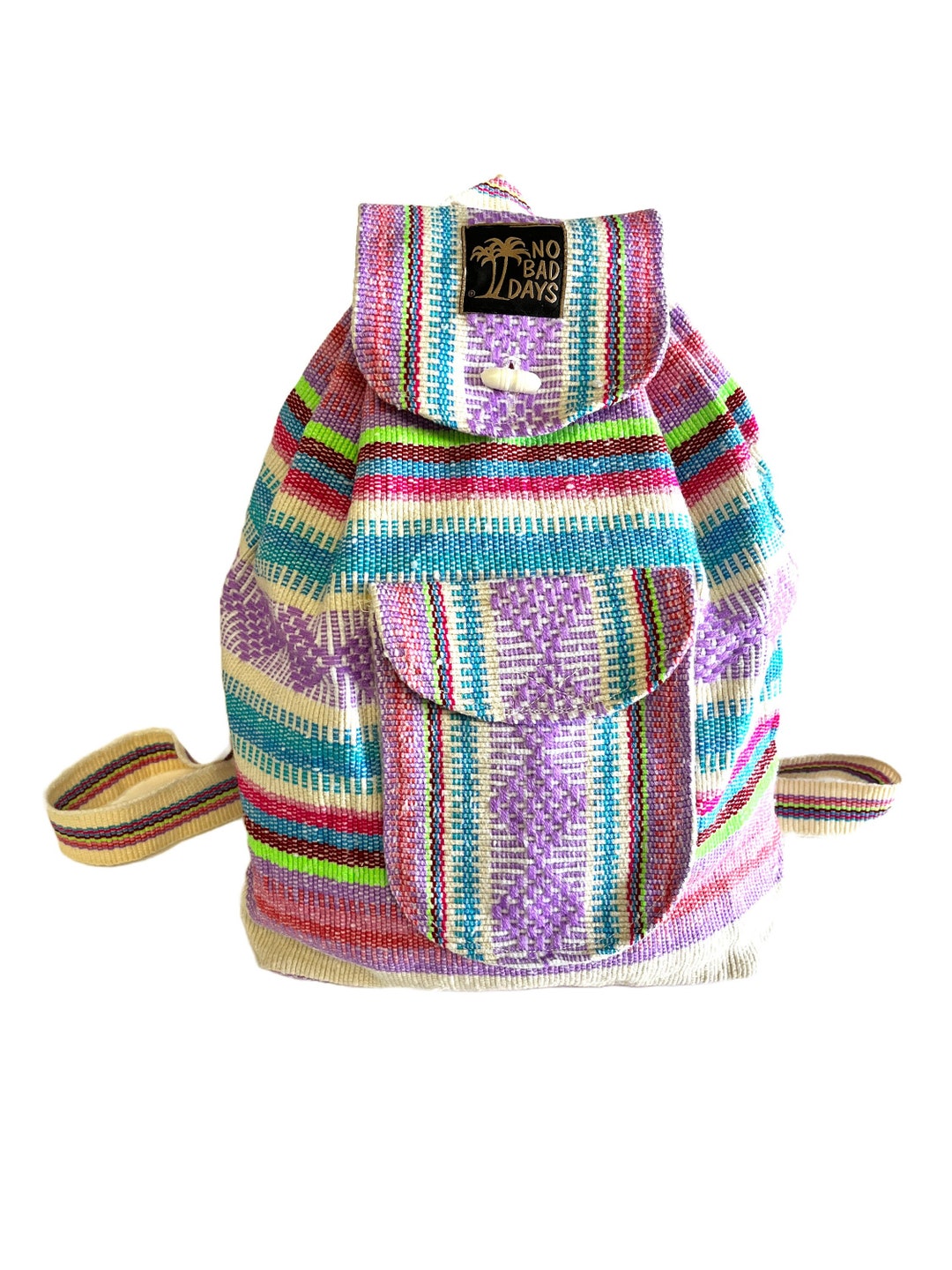 NO BAD DAYS ® Baja Backpack Mexican Bag Hand Made Book Bag Aqua Orchid ...