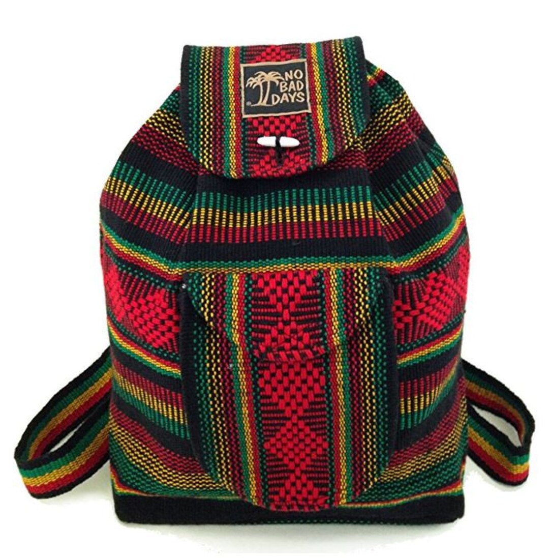 NO BAD DAYS ® Baja Backpack Mexican Bag Hand Made Book Bag Rasta Ver 3 ...