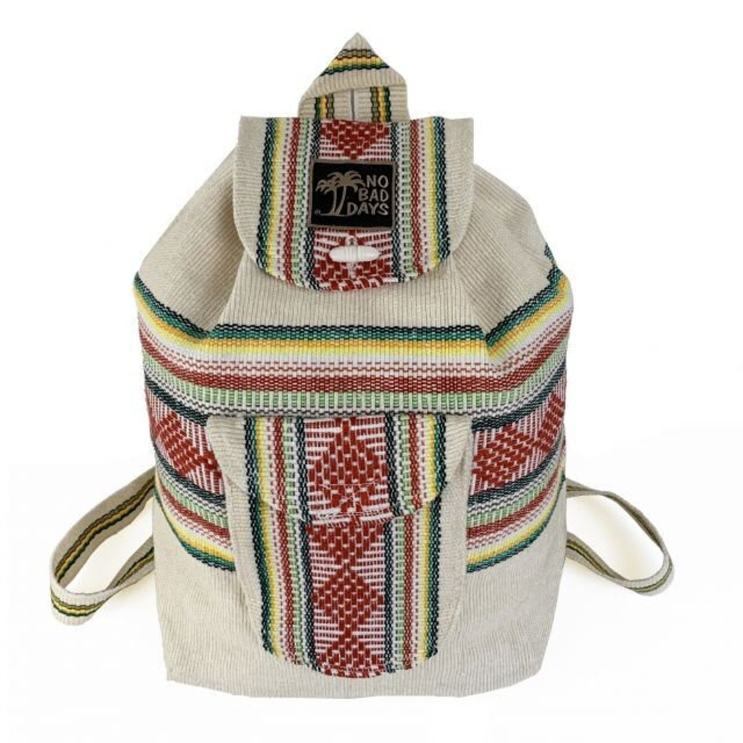 NO BAD DAYS ® Baja Backpack Mexican Bag Hand Made Book Bag Alpine Cream ...