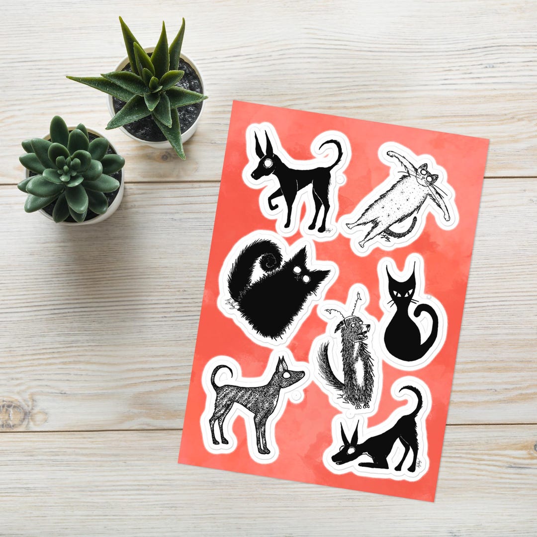 Cats & Dogs Sticker Sheet - Etsy