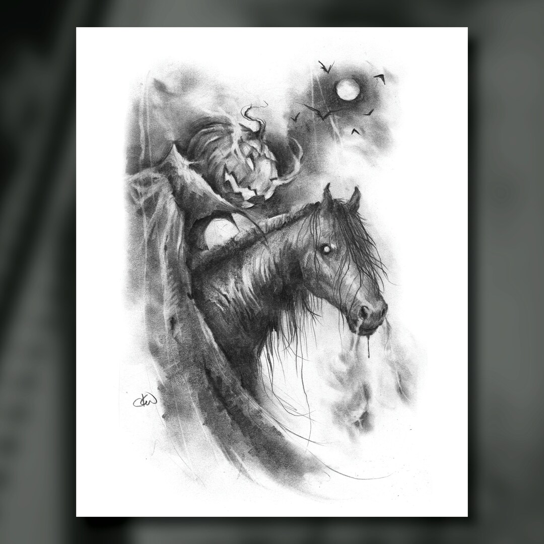The Black Steed - Print - Etsy