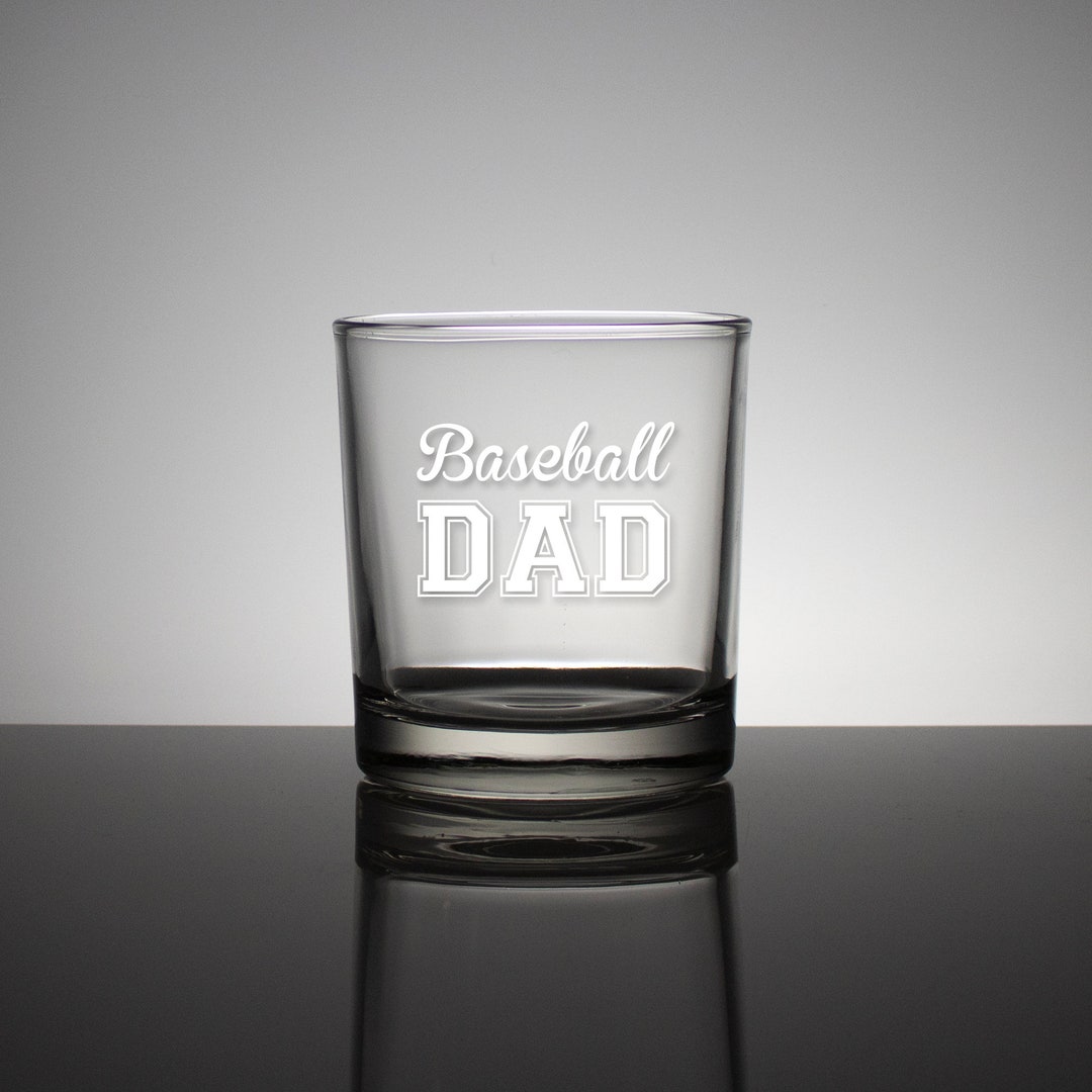 Personalized Baseball Dad Whiskey Glass – Custom Etched Rocks Glass - Etsy