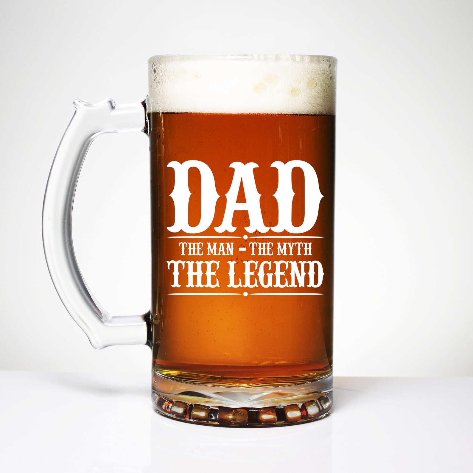 Dad the Legend Custom Etched Beer Glass Message for Him | Etsy