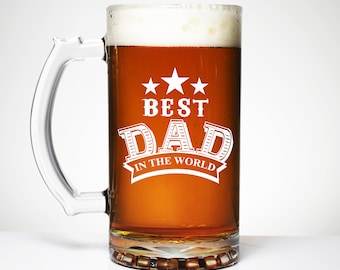 Dad the Legend Custom Etched Beer Glass Message for Him | Etsy