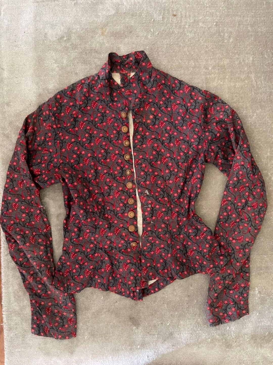 1890s-1900s Turkey Red Calico Jacket - Etsy