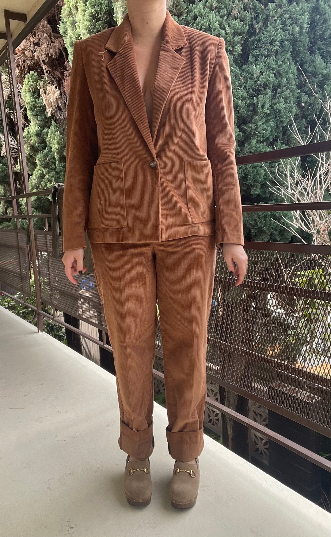 1970s Rusty Brown Corduroy Suit, Deadstock With Original Tag - Etsy