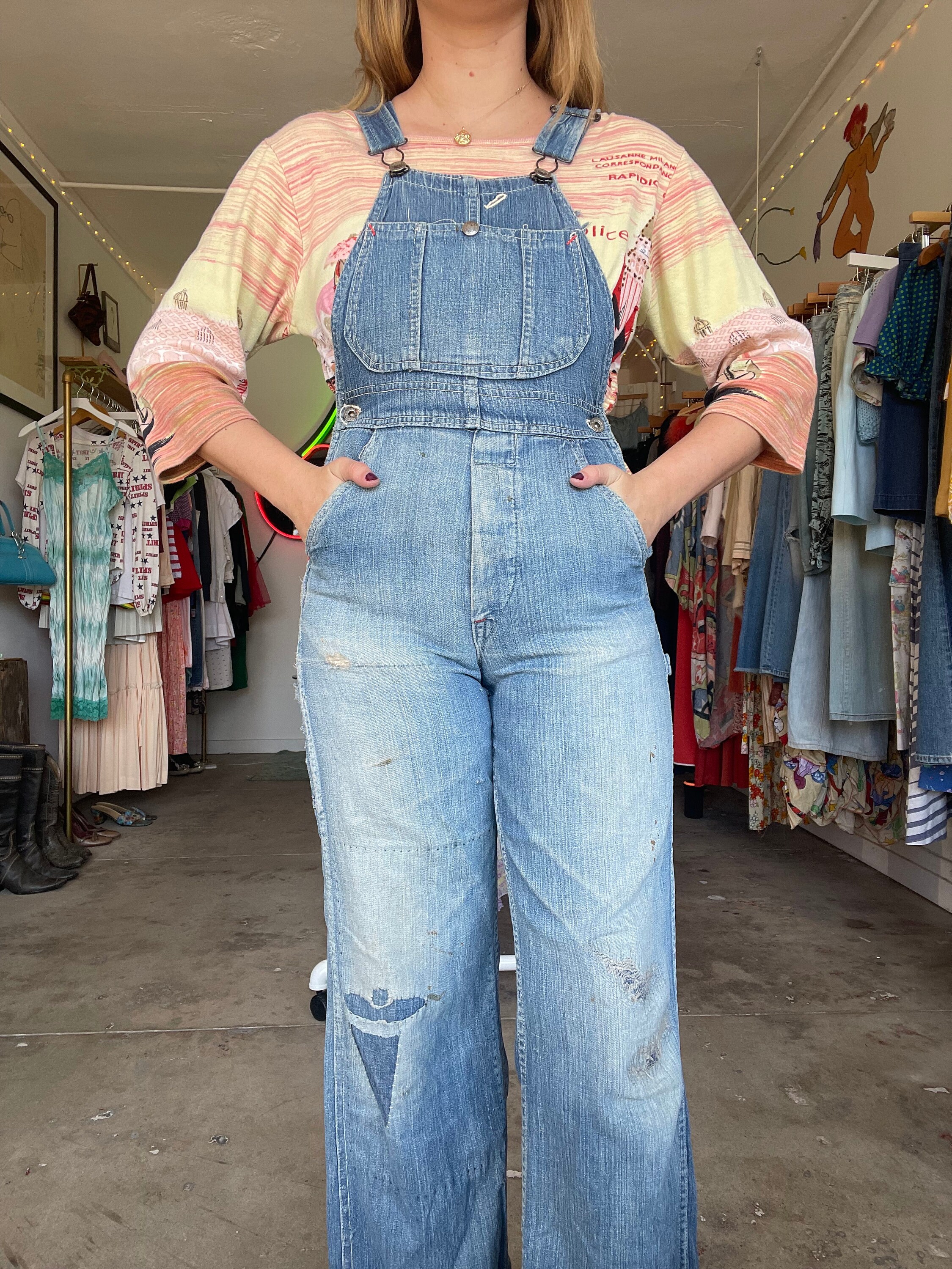 1940s Rare Denim Overalls WWII Laurel Wreath Buttons Soft - Etsy